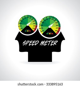 Creative Human Head Speed Meter Stock Vector (Royalty Free) 333895163 ...
