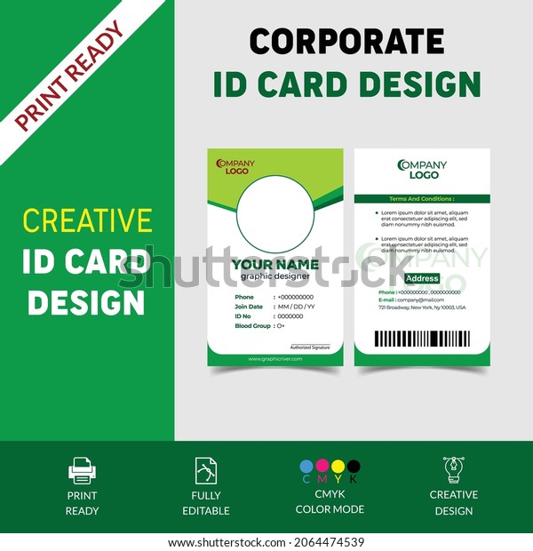 Creative Id Card Design Modern Card 库存矢量图（免版税）2064474539 | Shutterstock