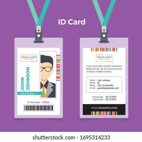 Creative Id Card Layout Colorful Design Stock Vector (Royalty Free ...