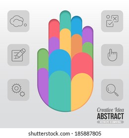 Creative Idea Abstract Hand Icon Vector Stock Vector (Royalty Free ...