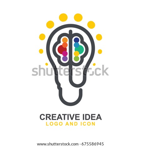 Creative Idea Mind Thinking Logo Concept 스톡 벡터(사용료 없음) 675586945 ...