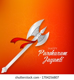 Vektor Stok Creative Illustration Lord Parshuram Weapon Farsa (Tanpa ...