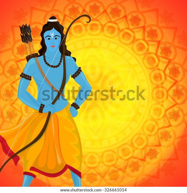 Creative Illustration Lord Rama Bow Arrow Stock Vector (Royalty Free ...