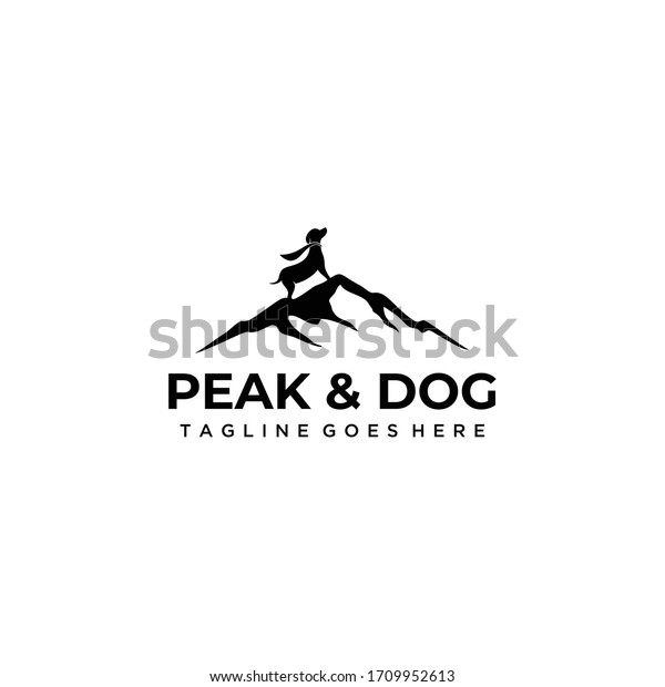 Creative Illustration Simple Mountain Dog Logo Stock Vector (Royalty ...