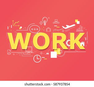 Creative Illustration Work Word Lettering Typography Stock Vector ...
