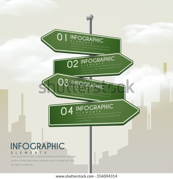 Creative Infographic Design Road Sign Elements Stock Vector (Royalty ...