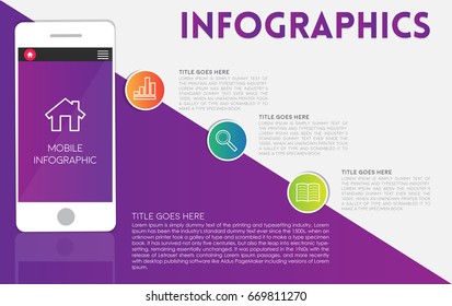 Creative Infographics Design Smart Phone Background Stock Vector ...