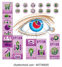 Creative Infographics Human Eye Looking Eye Stock Vector (Royalty Free ...