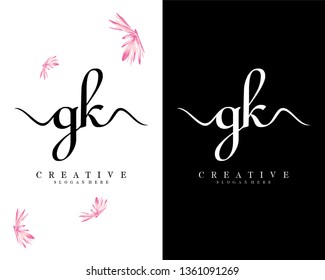 Creative Initial Gkkg Handwriting Logo Design Stock Vector (Royalty ...