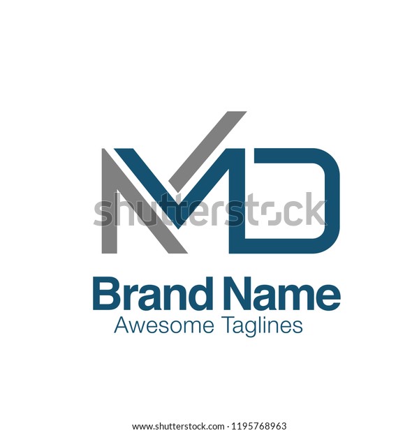 Creative Initial Letter Md Logo Vector Stock Vector (Royalty Free) 1195768963