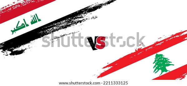 Creative Iraq Vs Lebanon Brush Flag Stock Vector (Royalty Free ...