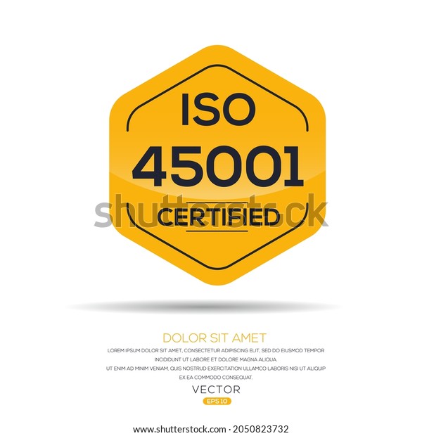 Creative Iso 45001 Standard Quality Symbol Stock Vector (Royalty Free ...