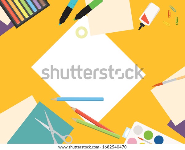 Creative Kids Lab Top View Table Stock Vector (Royalty Free) 1682540470 ...