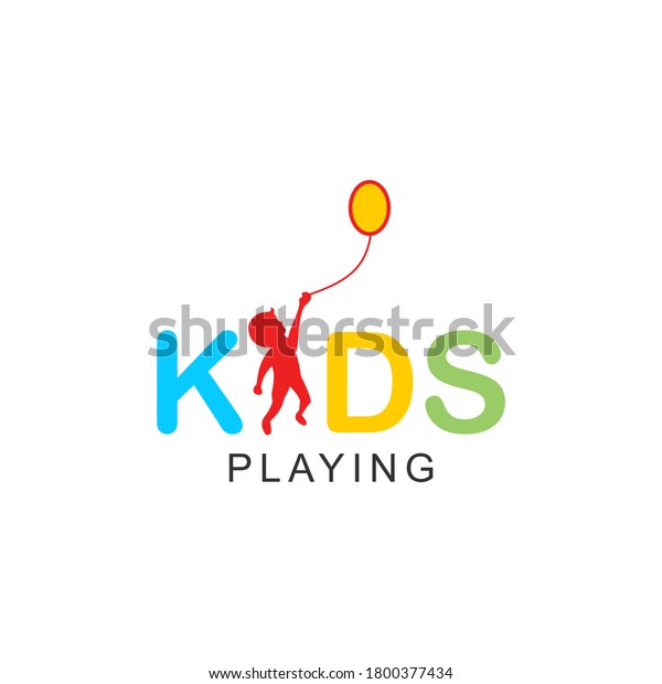 Creative Kids Playing Logo Design Vector Stock Vector (Royalty Free ...