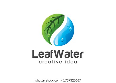 Creative Leaf Water Logo Design Template Stock Vector (Royalty Free ...