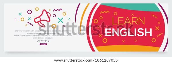 Creative Learn English Text Written Speech Stock Vector (Royalty Free ...