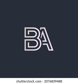 Creative Letter Ba Logo Design Elements Stock Vector (Royalty Free ...