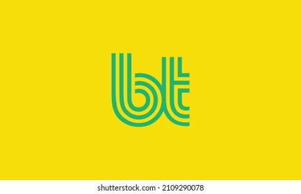 Creative Letter Bt Graphic Lines Alphabet Stock Vector (Royalty Free ...