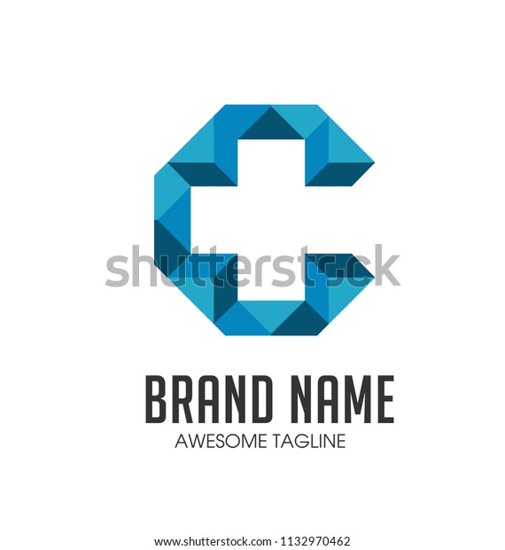 Creative Letter C Hidden Cross Sign Stock Vector (Royalty Free ...