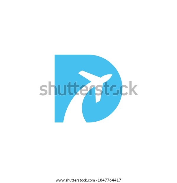 Creative Letter D Airplane Logo Design Stock Vector (Royalty Free ...