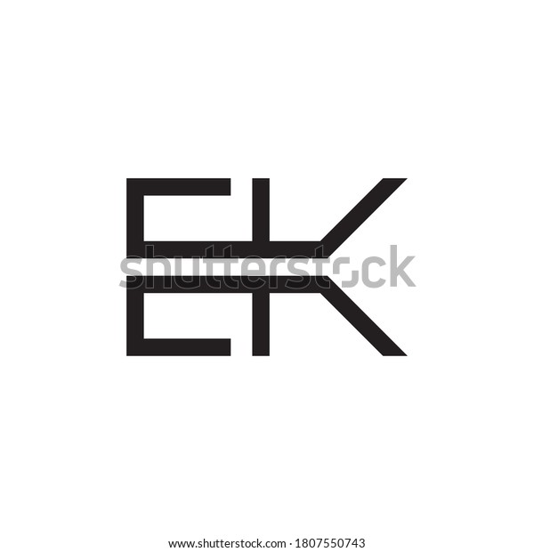Creative Letter Ek Logo Design Stock Vector (Royalty Free) 1807550743