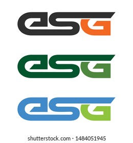 Creative Letter Esg Logo Design: vector de stock (libre de regalías ...