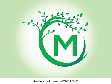 Creative Letter M Monogram Alphabet Tree Stock Vector (Royalty Free ...