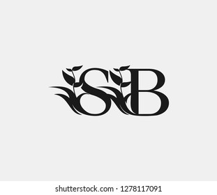 Creative Letter Sb Abstract Monogram Flourishes Stock Vector (Royalty ...