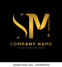 Creative Letter Sm Logo Design Gold Stock Vector (Royalty Free ...