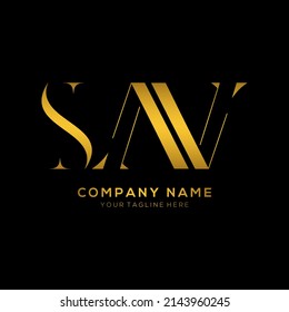 Creative Letter Sn Logo Design Gold Stock Vector (Royalty Free ...