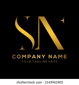 Creative Letter Sn Logo Design Gold Stock Vector (Royalty Free ...