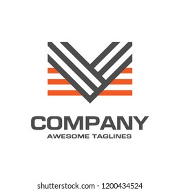 Creative Letter V Line Logo Design Stock Vector (Royalty Free ...
