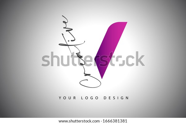 Creative Letter V Logo Purple Gradient Stock Vector (Royalty Free ...