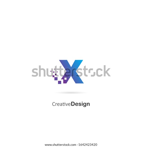 Creative Letter X Pixel Logo Design Stock Vector (Royalty Free ...