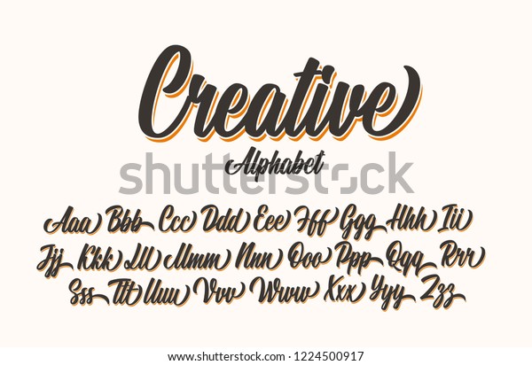 Alfabeto con letras creativas. Fuente vectorial.