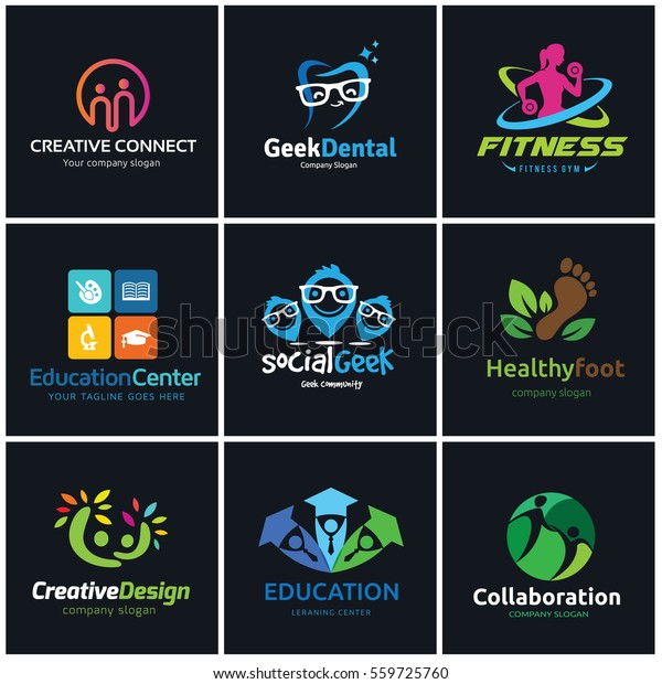 Creative Life Education Logo Set Stock Vector (Royalty Free) 559725760 ...