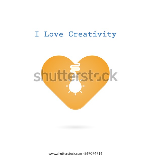 Creative Light Bulb Heart Sign Vector Stock Vector (Royalty Free) 569094916