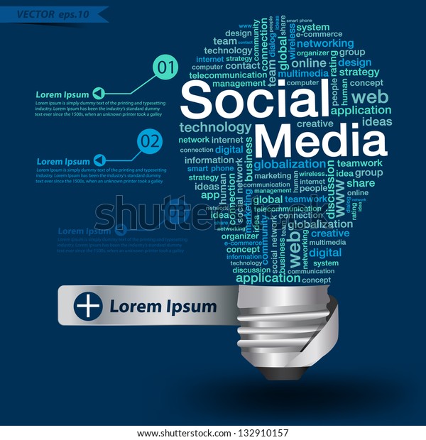 Creative Light Bulb Social Media Concept Stock Vector (Royalty Free ...