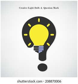 Creative Light Bulb Symbol Question Mark Stock Vector (Royalty Free ...