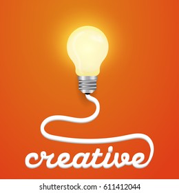 Creative Light Bulb Creative Text On Stock Vector (Royalty Free ...