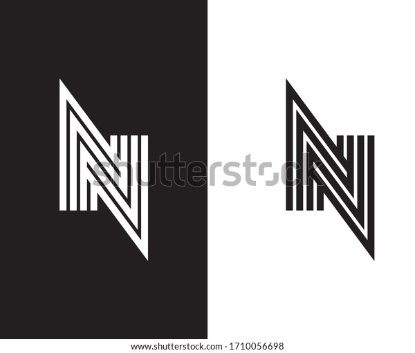 Creative Line Art Letter N Logo Stock Vector (Royalty Free) 1710056698 ...