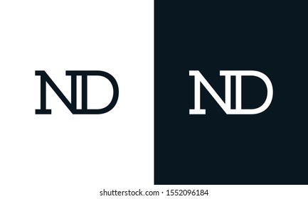 Creative Line Art Letter Nd Logo Stock Vector (Royalty Free) 1552096184 ...