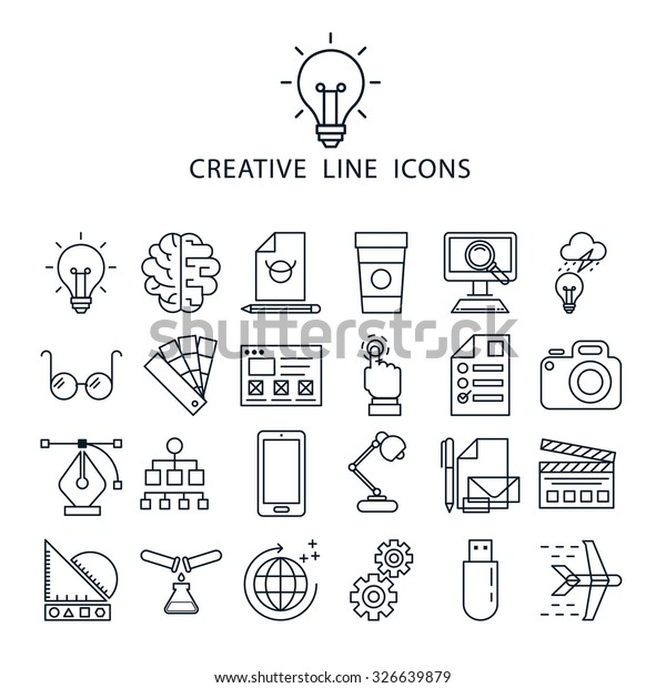 Creative Line Icons Set Eps 10: เวกเตอร์สต็อก (ปลอดค่าลิขสิทธิ์ ...