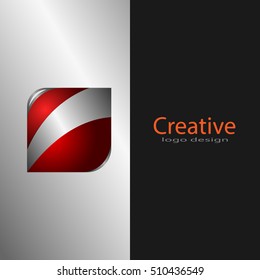 Creative Logo Design Red White Shapes Stock Vector (Royalty Free ...