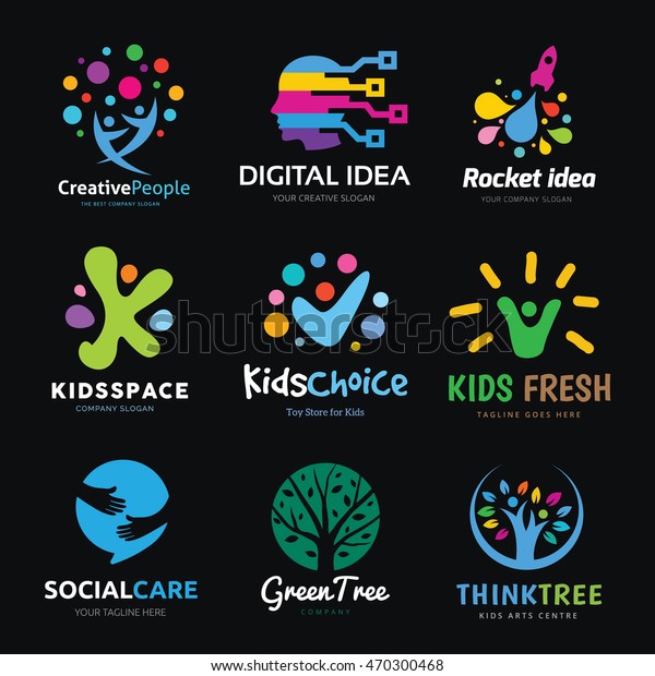 Creative Logo Design Set Brand Identity Stock Vector (Royalty Free ...