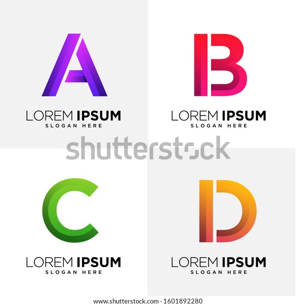 Creative Logo Letter Abcd Attractive Colors Stock Vector (Royalty Free ...