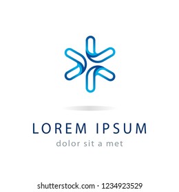 Blue Atom Logo Design Template Stock Vector (Royalty Free) 1493520596