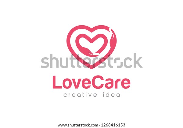 Creative Love Care Logo Design Template Stock Vector (Royalty Free ...