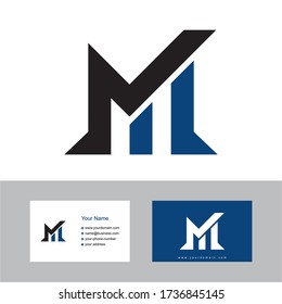 Letter M Grey Blue Color Alphabet Stock Vector (Royalty Free) 1313258447