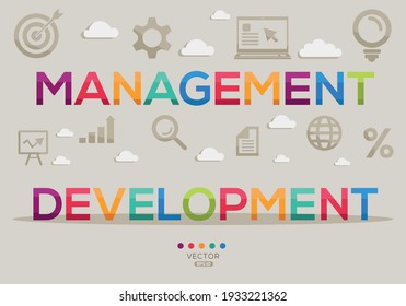Creative Management Development Banner Word Icon Stock Vector (Royalty ...